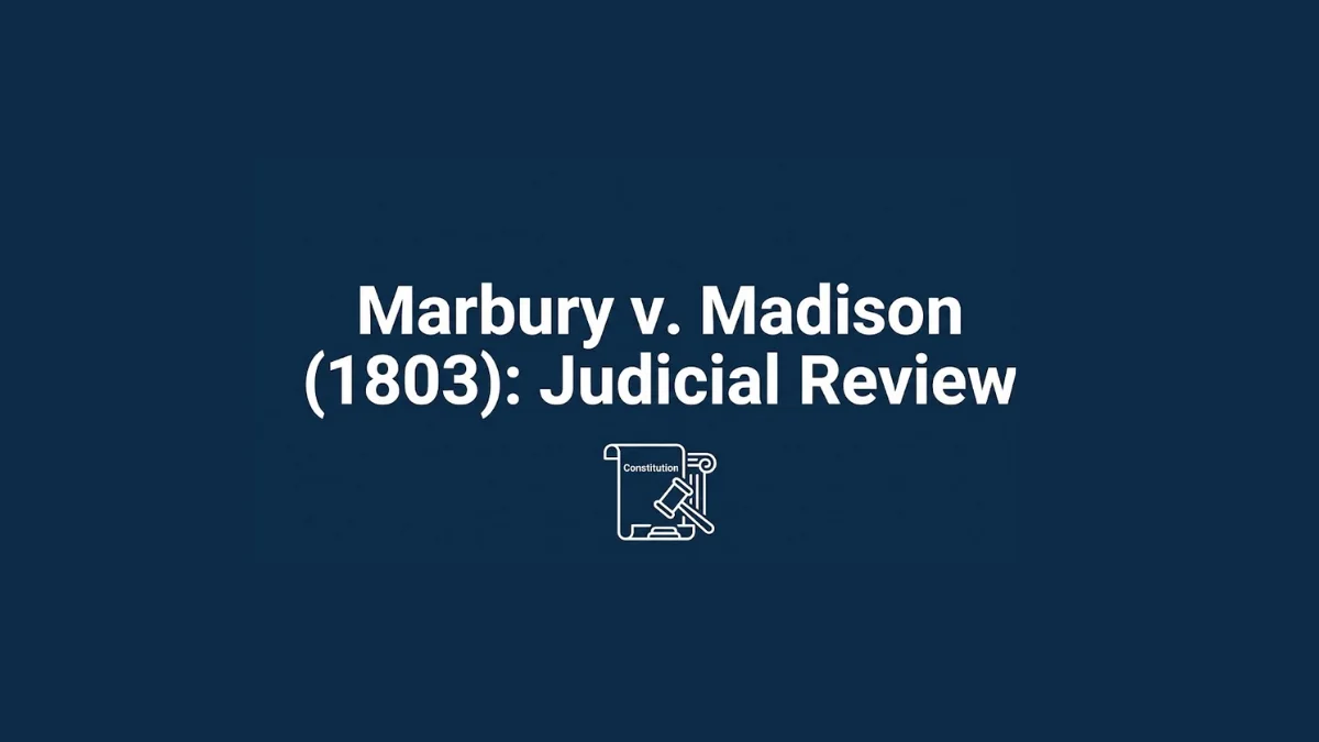 Marbury v. Madison (1803): Judicial Review and the Foundation of ...